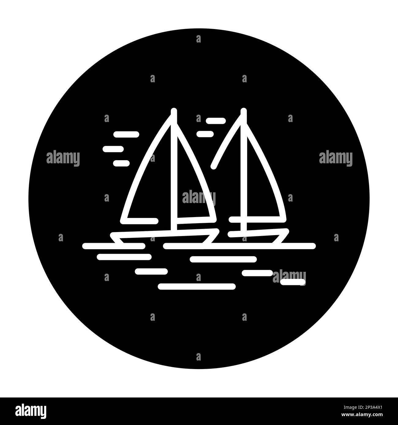 Sailing black line icon. Water activity. Pictogram for web page Stock ...