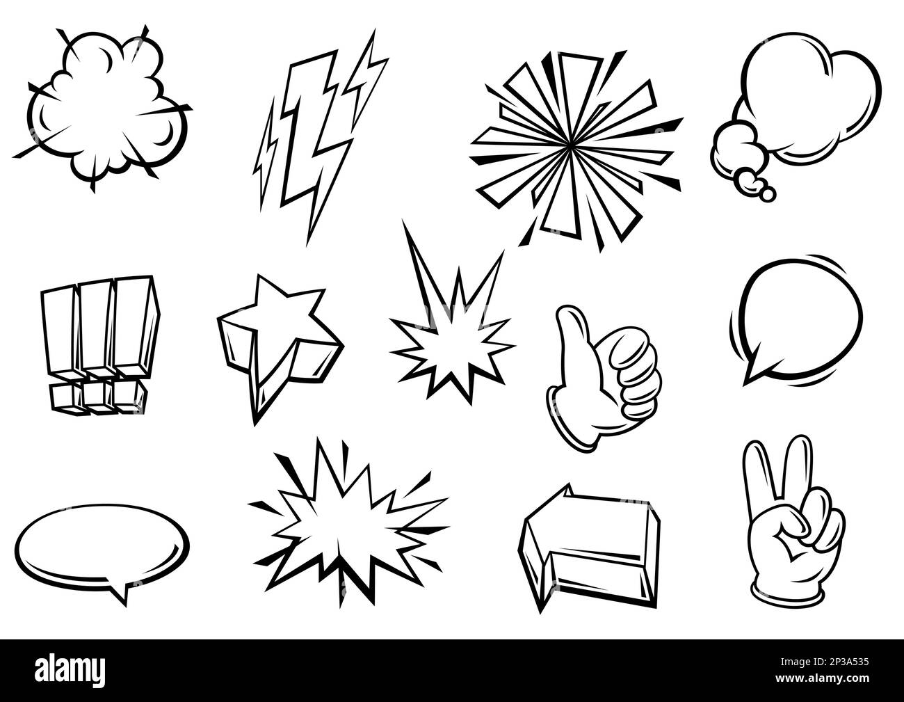 Set of comic speech bubbles signs and symbols. Cartoon pop art creative ...