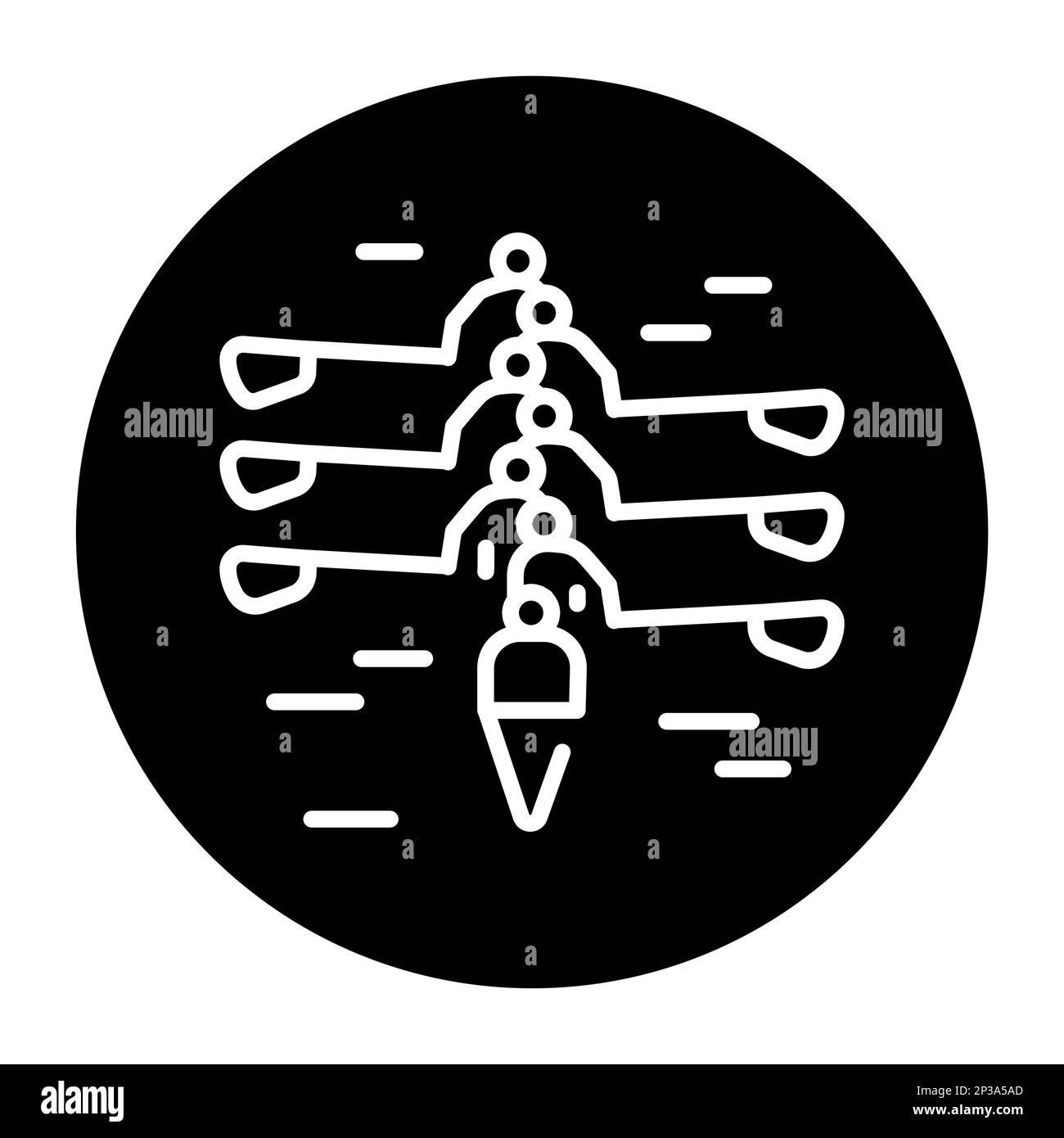 Sweep Rowing black line icon. Water activity. Pictogram for web page ...