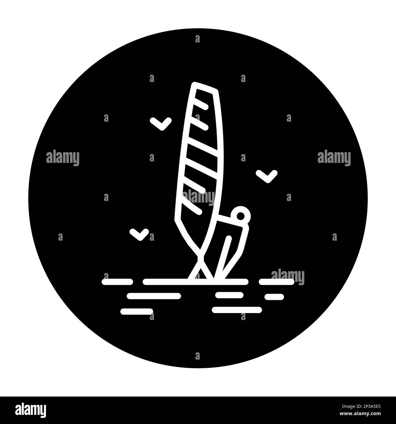 Windsurfing black line icon. Water activity. Pictogram for web page ...