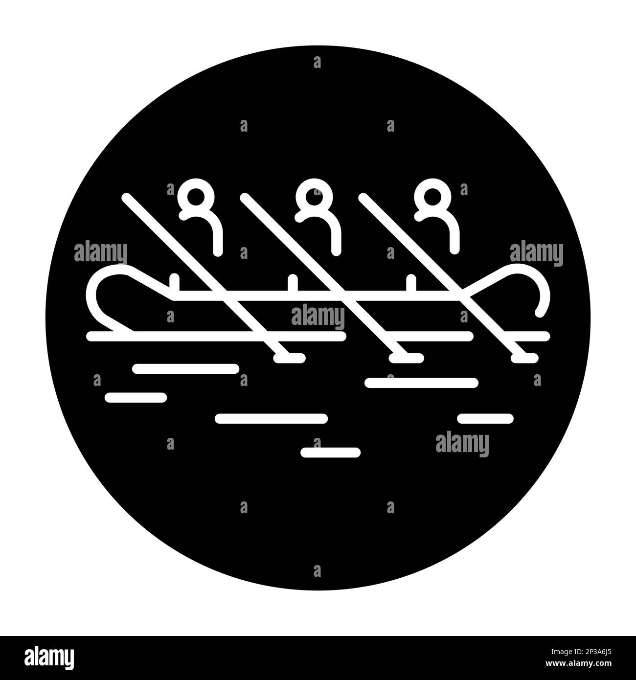 Rafting black line icon. Water activity. Pictogram for web page Stock ...