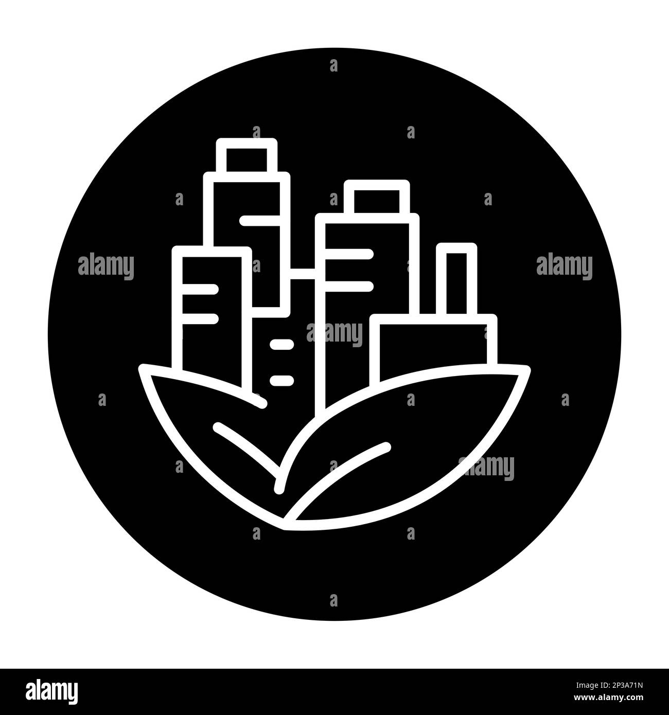 Eco city olor line icon. Pictogram for web page Stock Vector Image ...