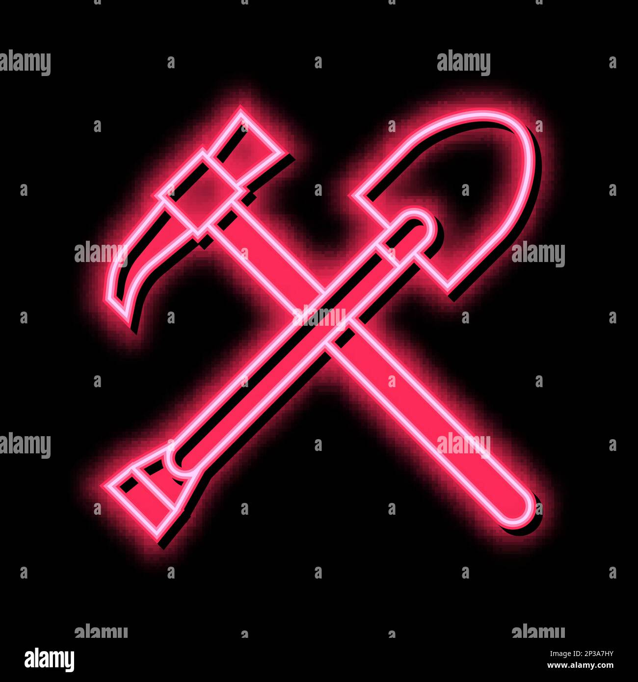 shovel and pickax neon glow icon illustration Stock Vector Image & Art ...