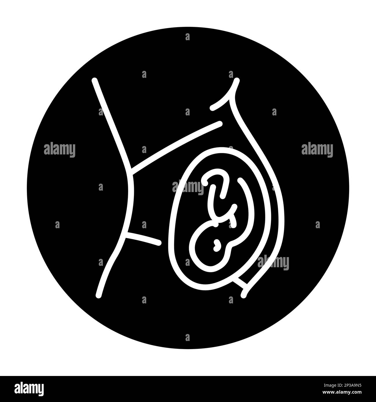 Pregnant Woman Black Line Icon Fertilization Stock Vector Image And Art