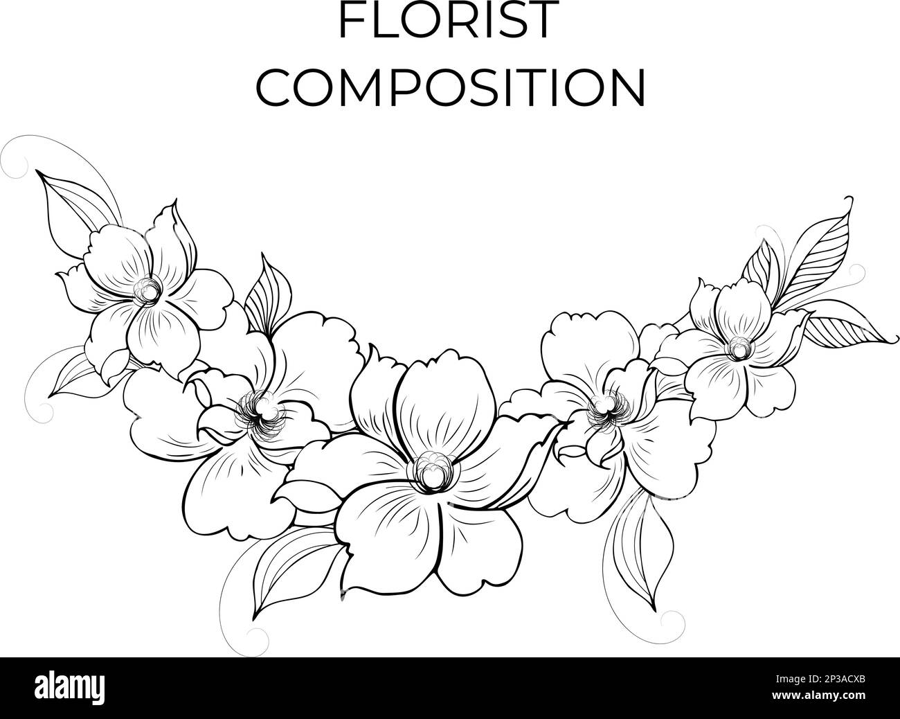 Gentle floral background from flower branches and buds, flower ...