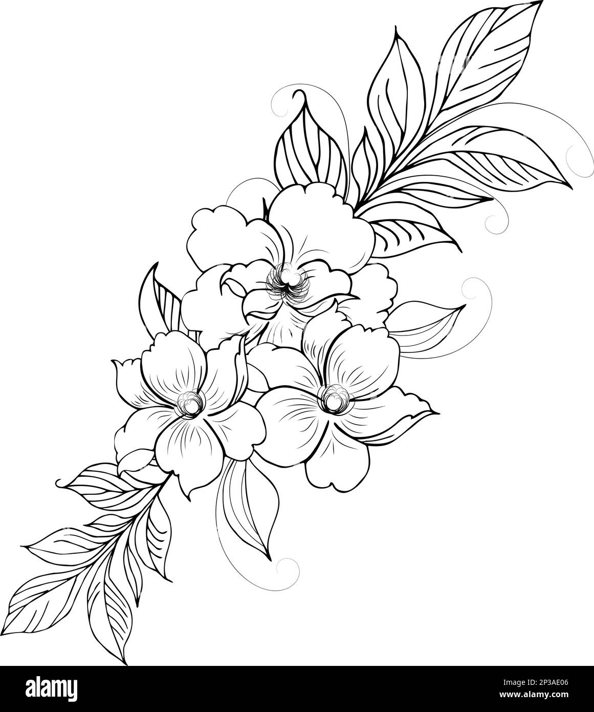 Gentle floral background from flower branches and buds, flower ...