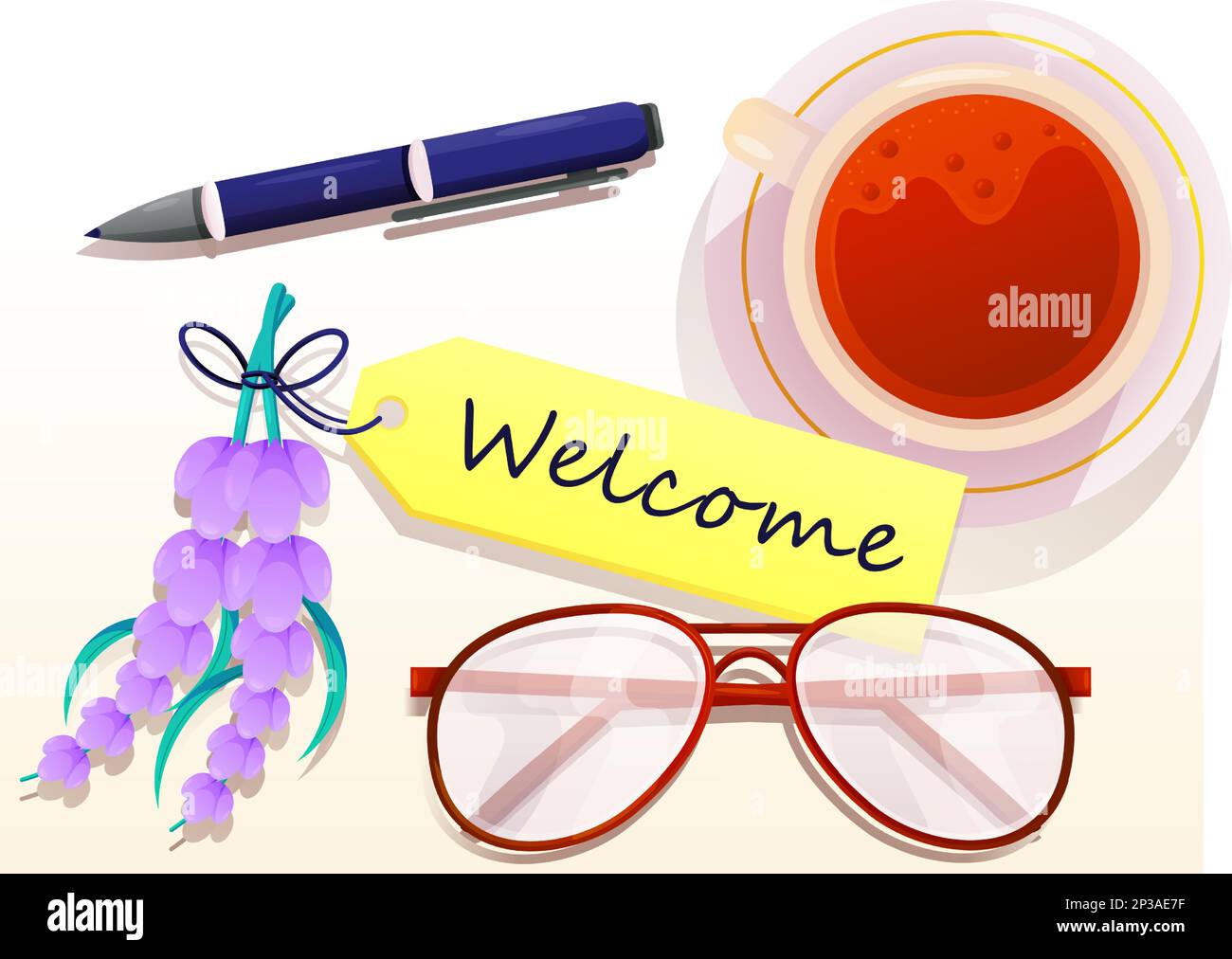 Welcome note with flower Stock Vector Images - Alamy