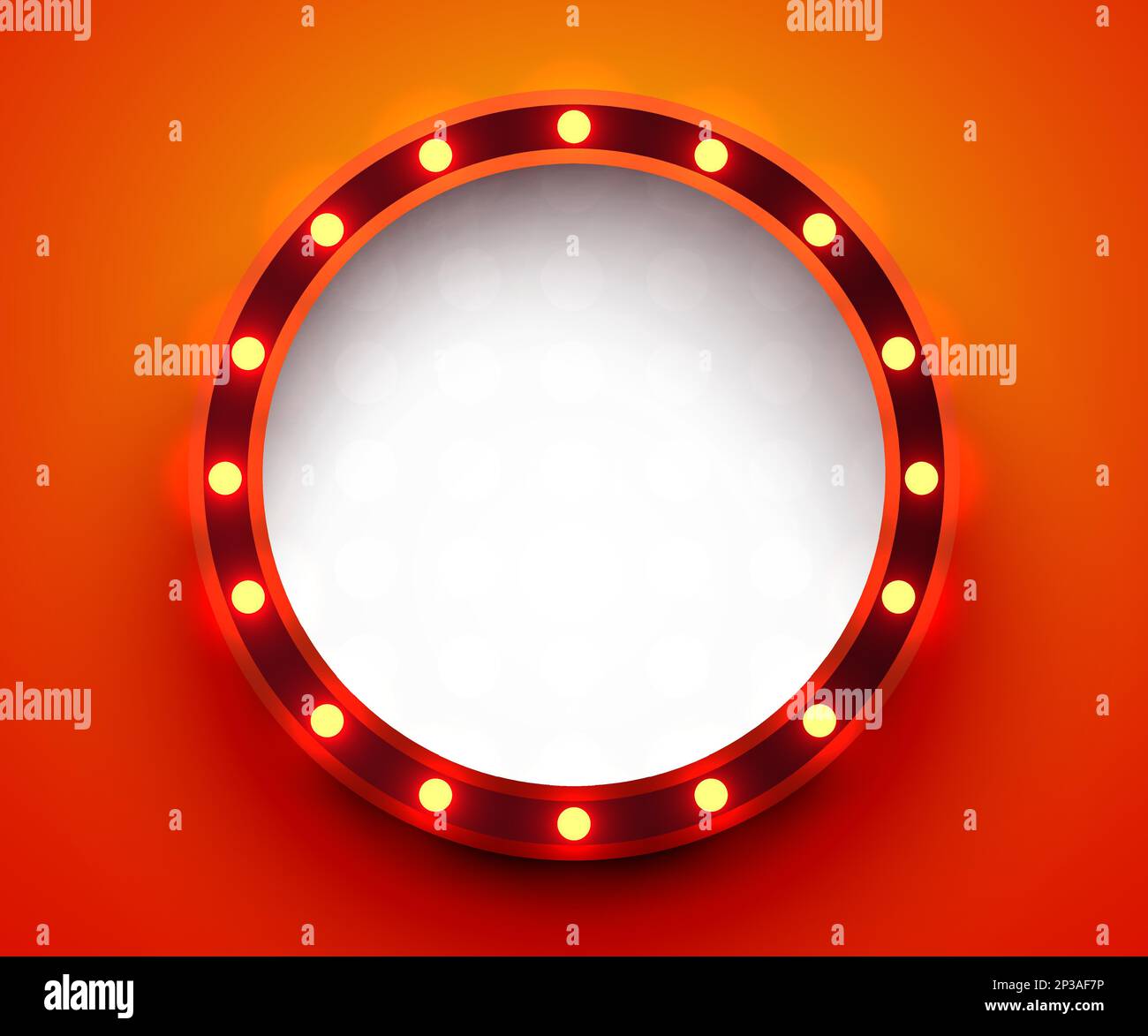 Retro light sign. Signboard with lamps border. Vintage style banner ...