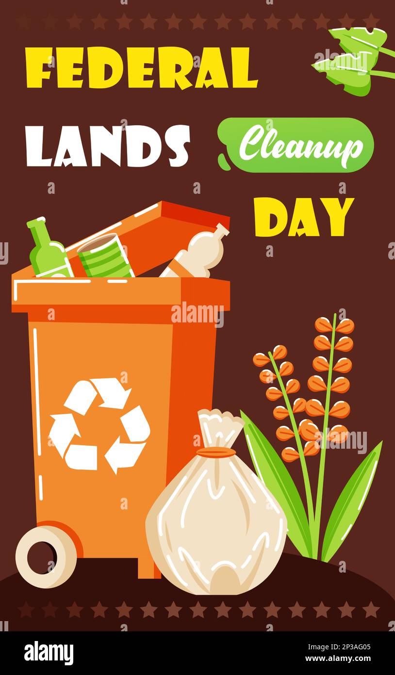 Federal Lands Cleanup Day, throw trash in the trash Stock Vector Image ...