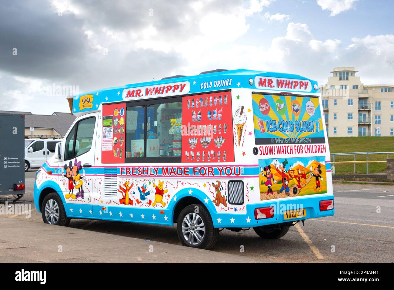 Mr Whippy ice cream van on winters day near crosby sea front Stock ...