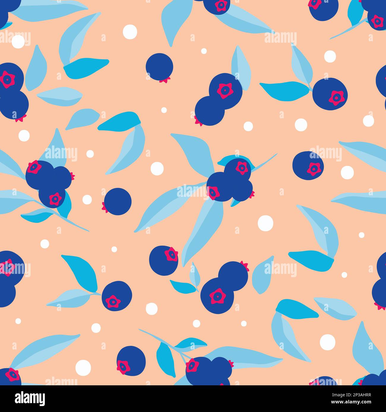 cute seamless blueberry pattern beige background Stock Vector Image ...