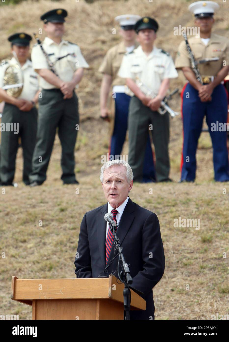 U.S. Navy Secretary Ray Mabus delivers a speech during a ceremony ...