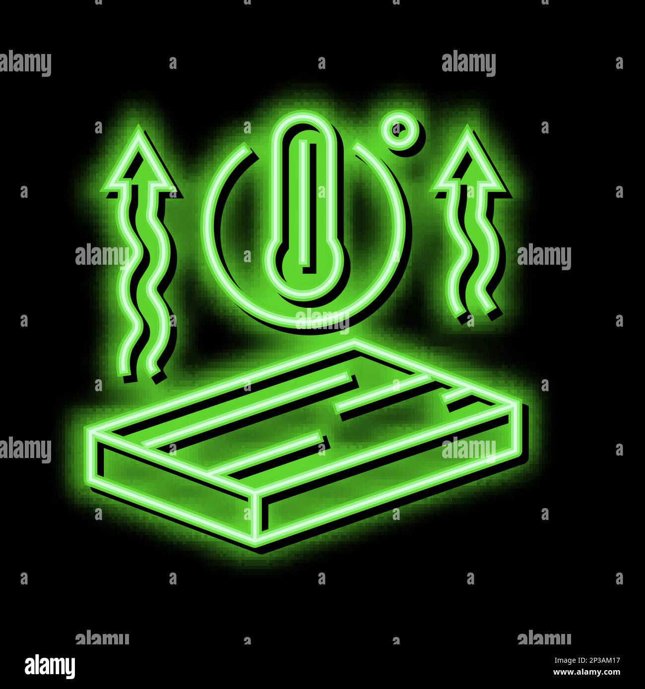 thermal insulation mineral wool neon glow icon illustration Stock ...