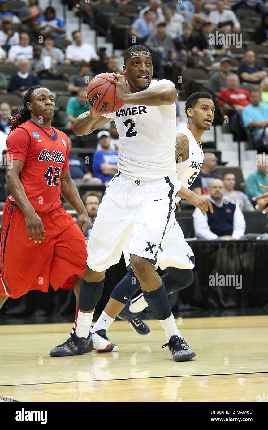 March 20, 2015: Forward James Farr (2) of the Xavier Musketeers looks ...