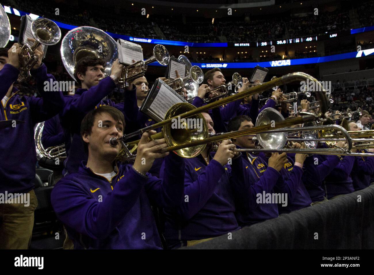 19 March 2015: The LSU Tigers band during an NCAA Division 1 second ...