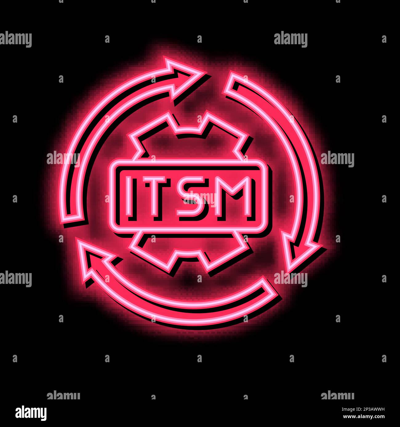 it service management neon glow icon illustration Stock Vector Image ...