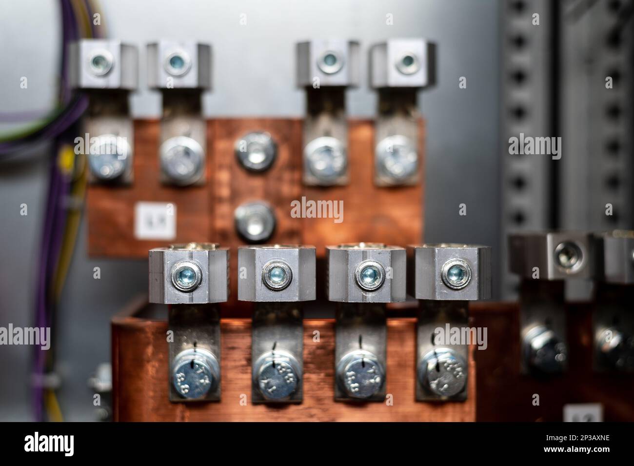 Electrician at work, electric components, electrical voltage ...