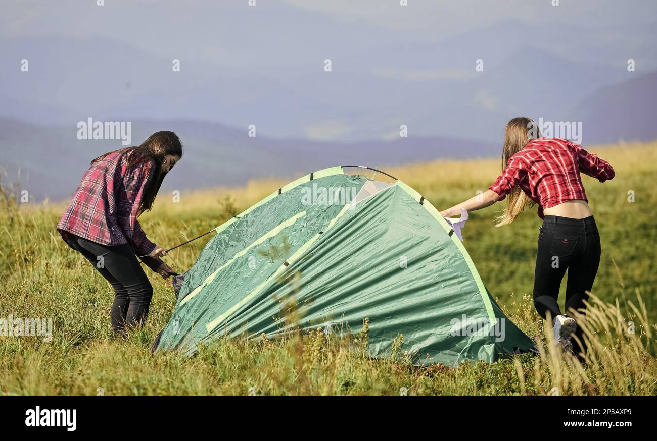Camping and hiking. In middle of nowhere. Temporary housing. Vacation ...