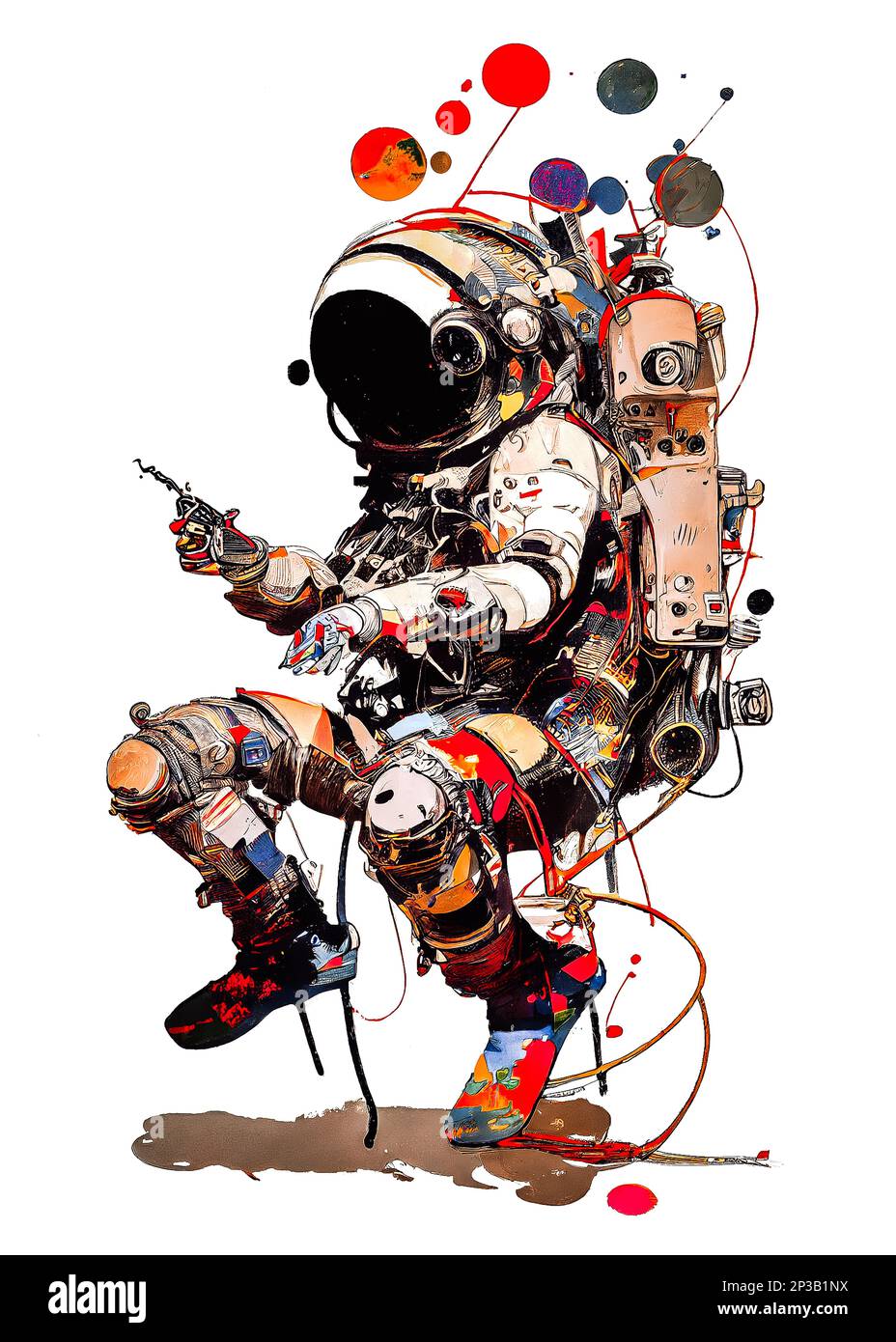 Jumping Astronaut Art
