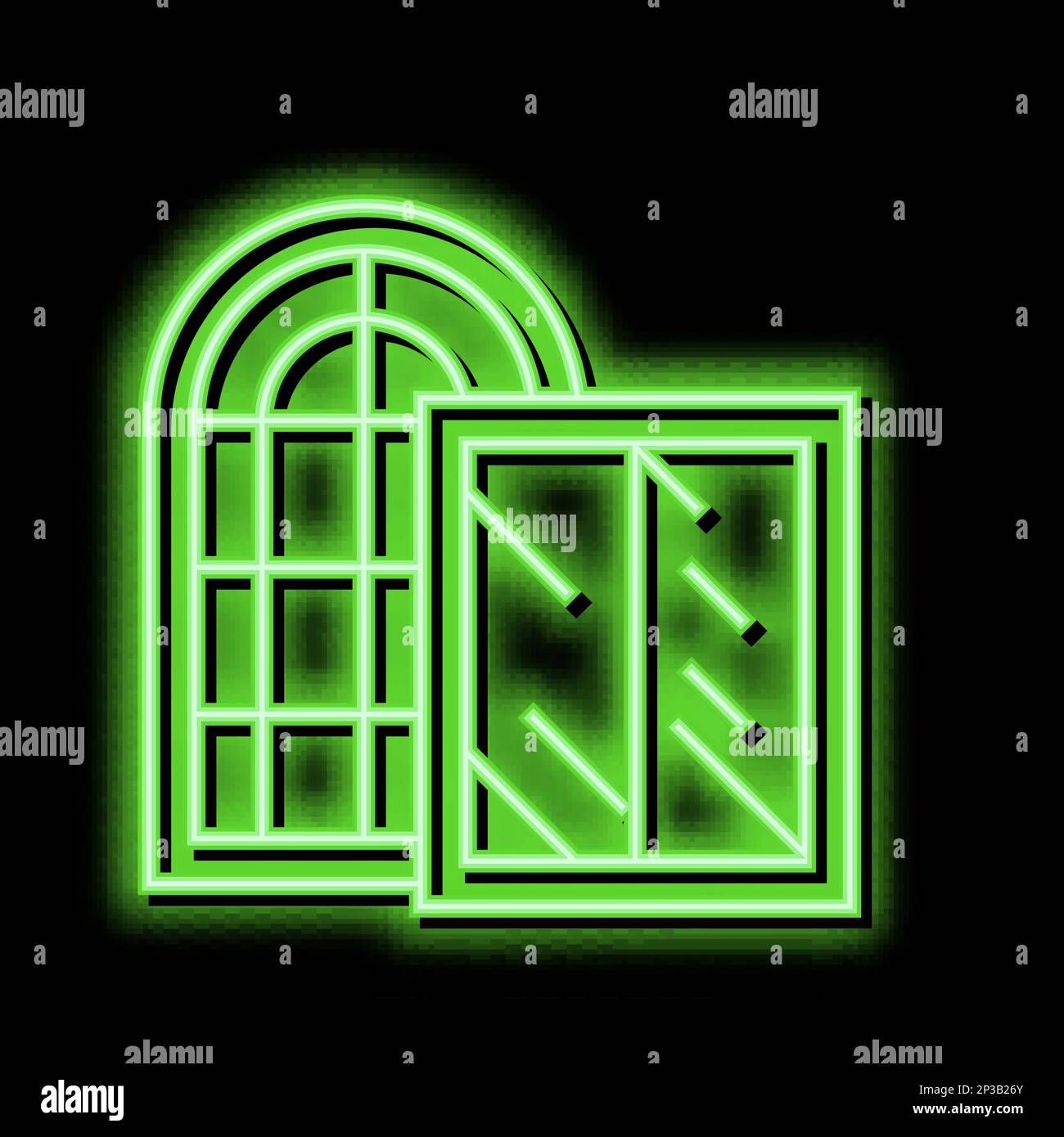 windows glass production neon glow icon illustration Stock Vector Image ...