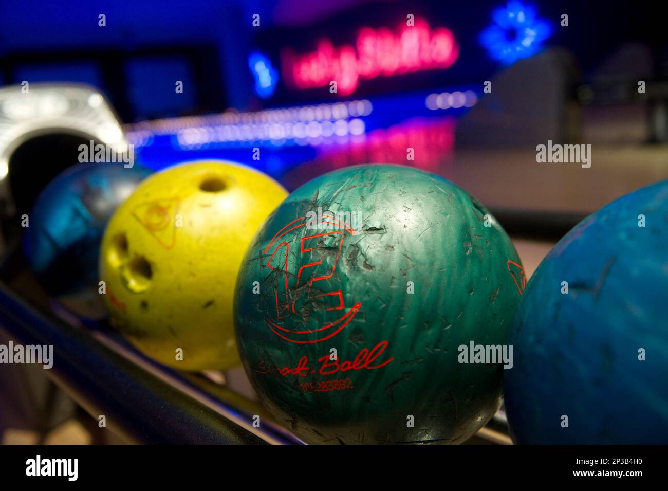 UNITED STATES - FEBRUARY 13: The Lucky Strike bowling alley in ...