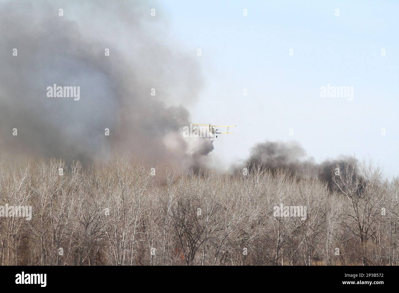 In this photo taken on Monday, March 16, 2015, a biplane from Wallace ...