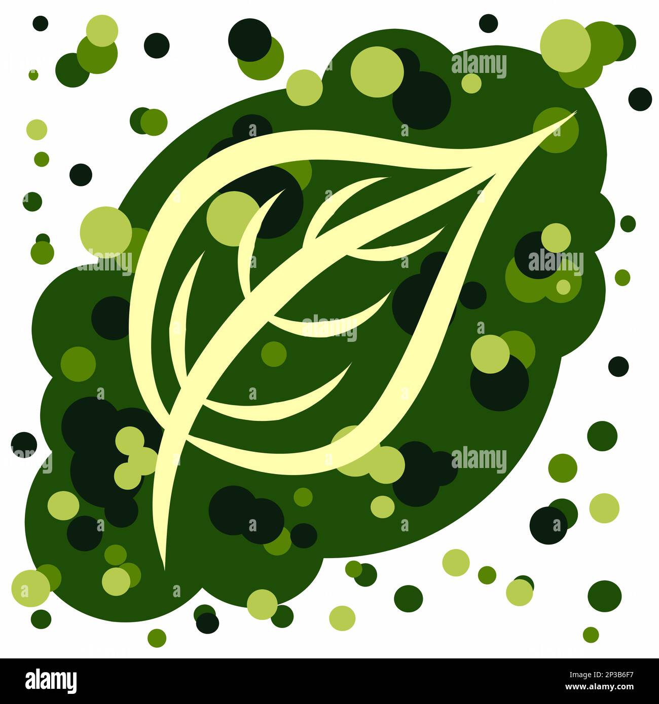 leave in the green bubbles art happy green playful bubble card template ...