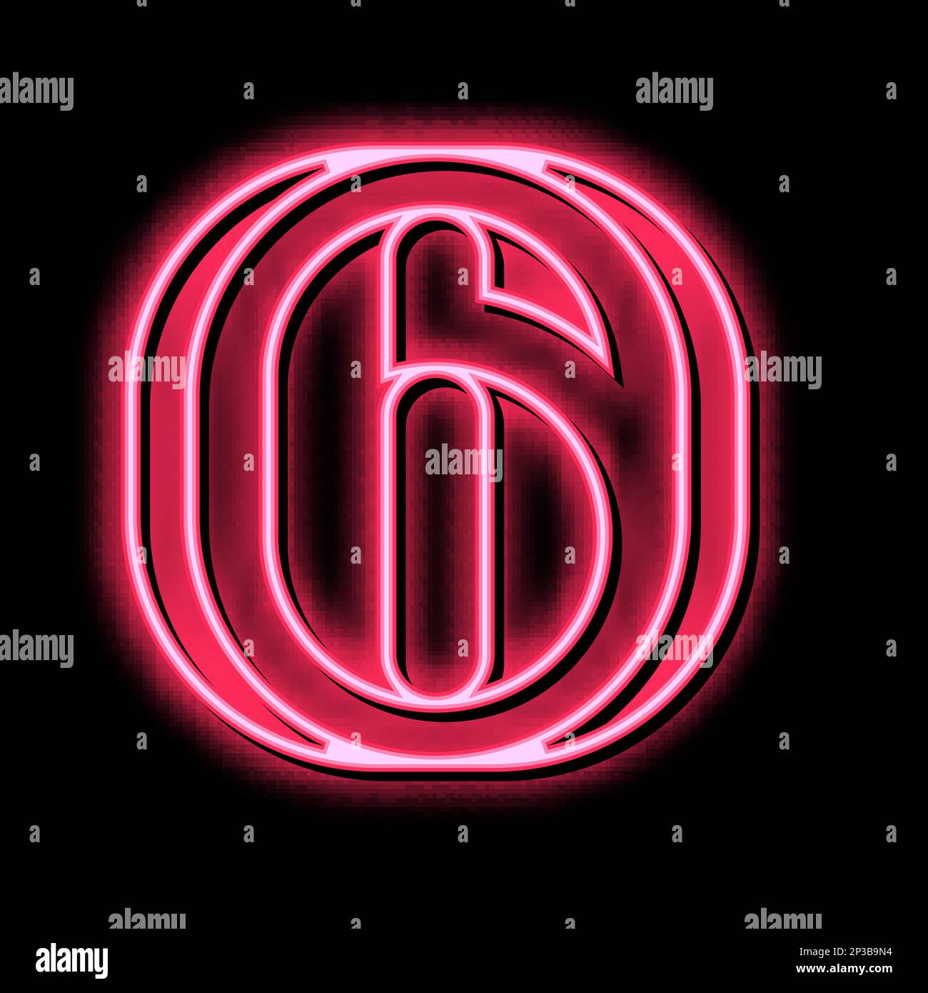 six number neon glow icon illustration Stock Vector Image & Art - Alamy