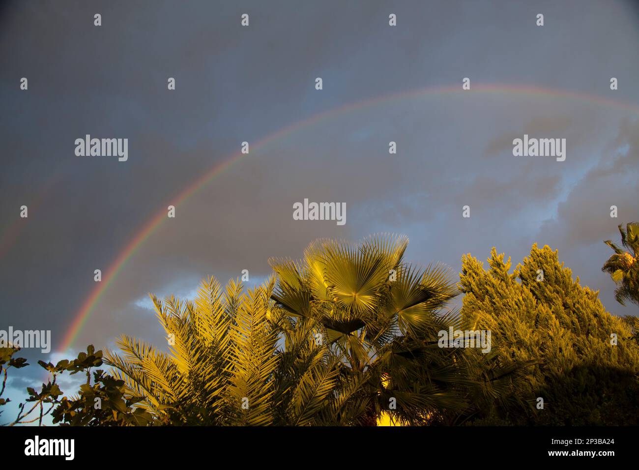 Rainbow in the Galilee Mountains Winter in Israel Stock Photo - Alamy