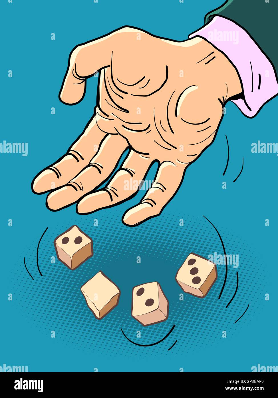 Hand rolls 2023. Business man rolls the dice with 2023. The man ...