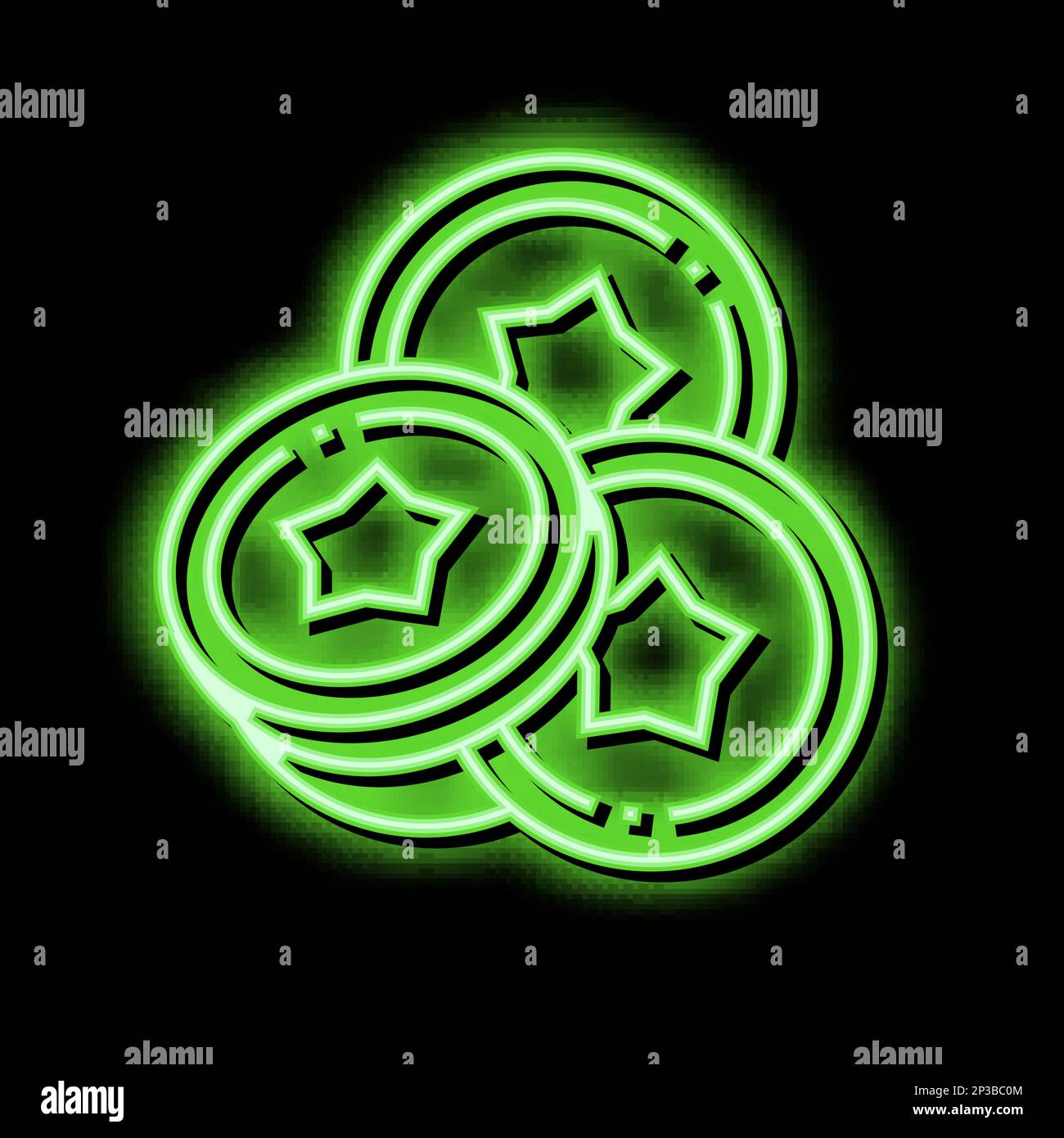 coins for betting in financial game app neon glow icon illustration ...