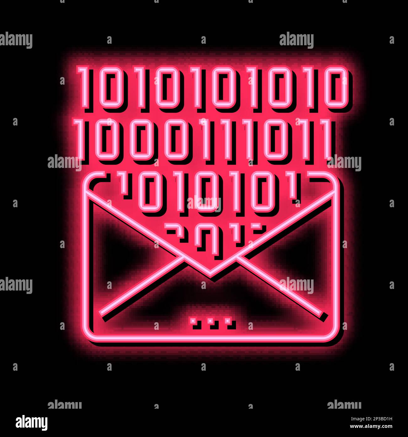 Email Message With Binary Code Color Icon Vector Illustration Stock Vector Image And Art Alamy