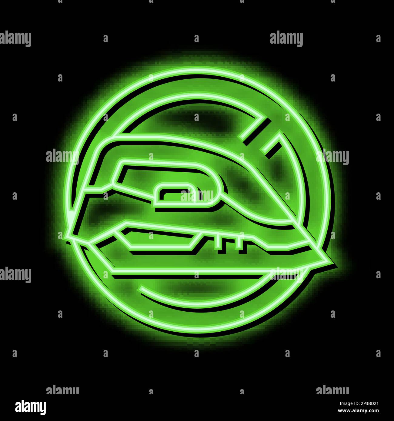ironing children safe prohibition sign neon glow icon illustration ...
