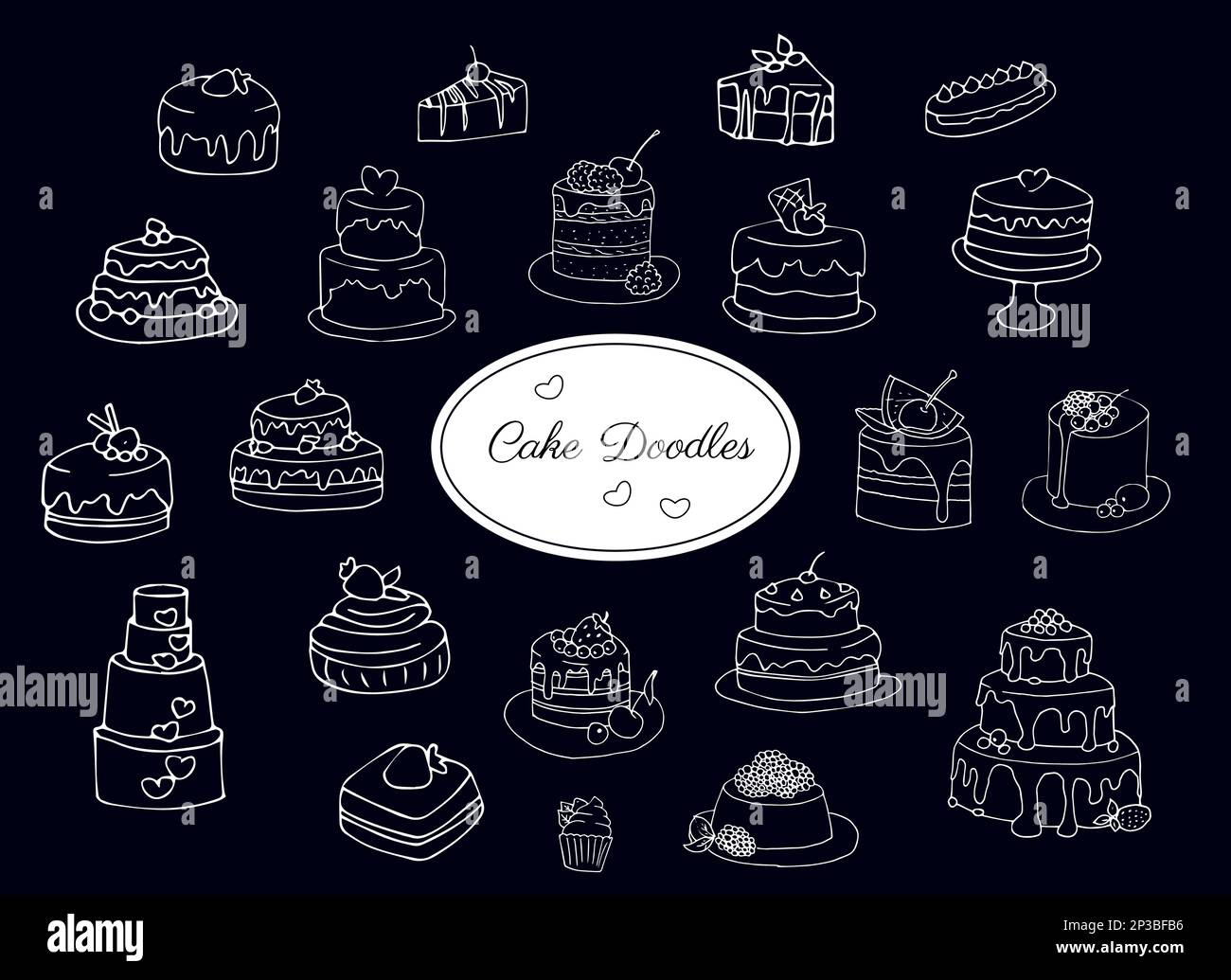 Hand -drawn cake doodles Stock Vector Image & Art - Alamy
