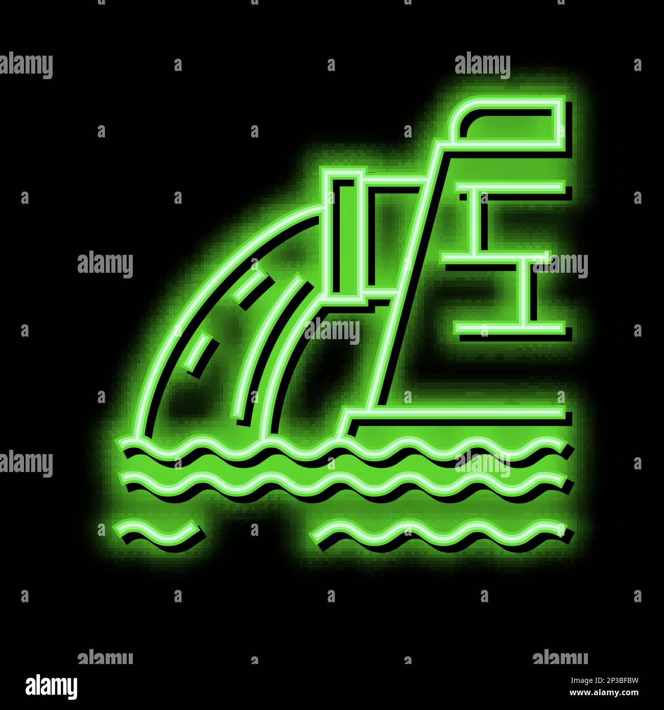 water falling from drainage pipe neon glow icon illustration Stock ...