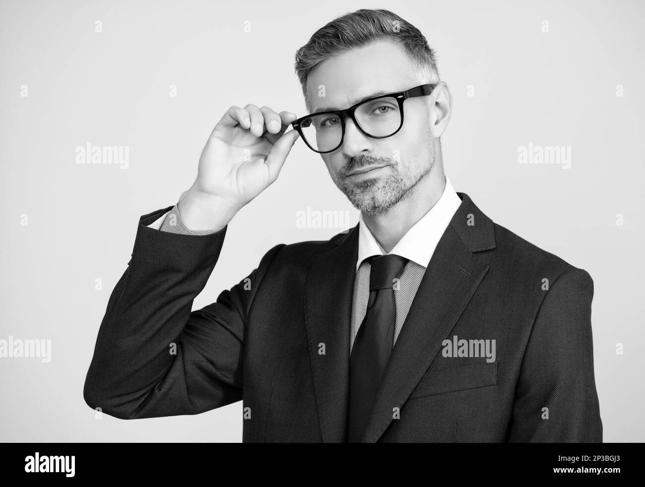 Handsome man in spectacles Black and White Stock Photos & Images - Alamy