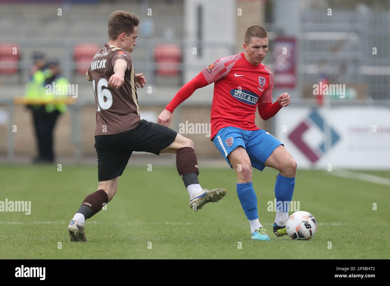 Sam Ling of Dagenham and Redbridge and Mitch Hancox of York City during ... Sam Ling of Dagenham and Redbridge and Mitch Hancox of York City during ...