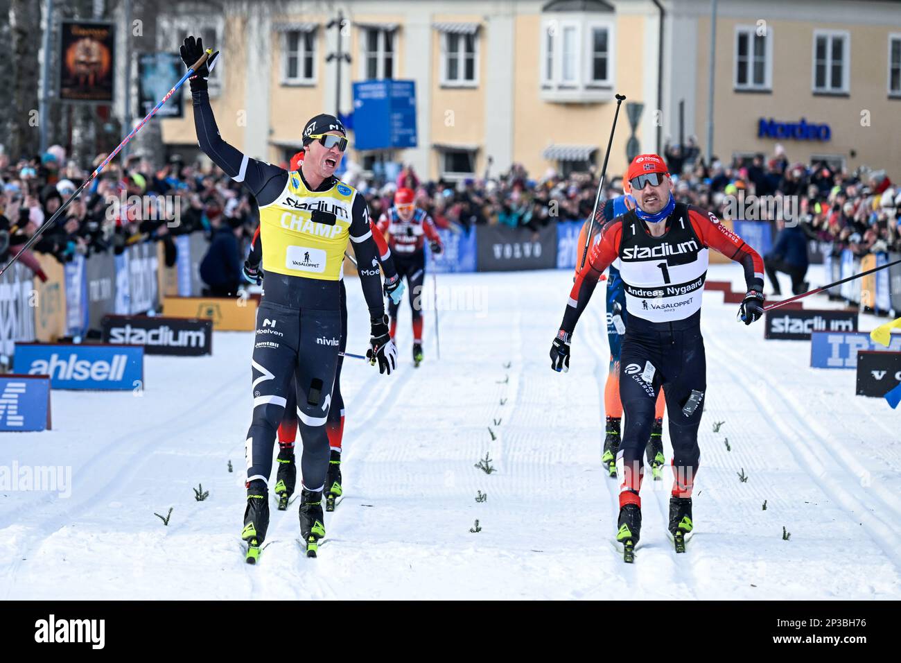 Sweden's Emil Persson (left) wins the Vasaloppet.The Vasaloppet ...