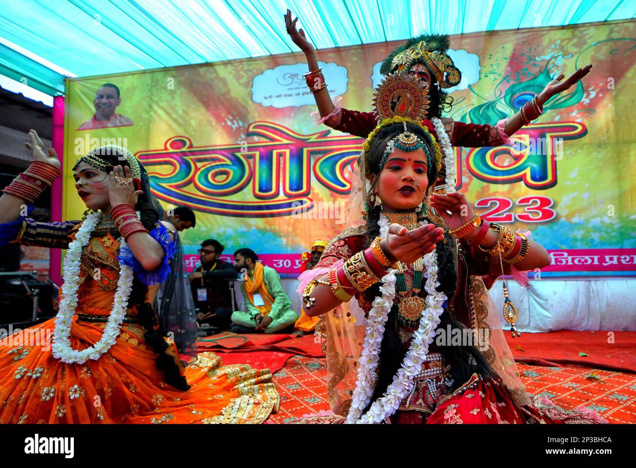 Mathura, India. 04th Mar, 2023. Indian devotees dressed as Lord Krishna ...