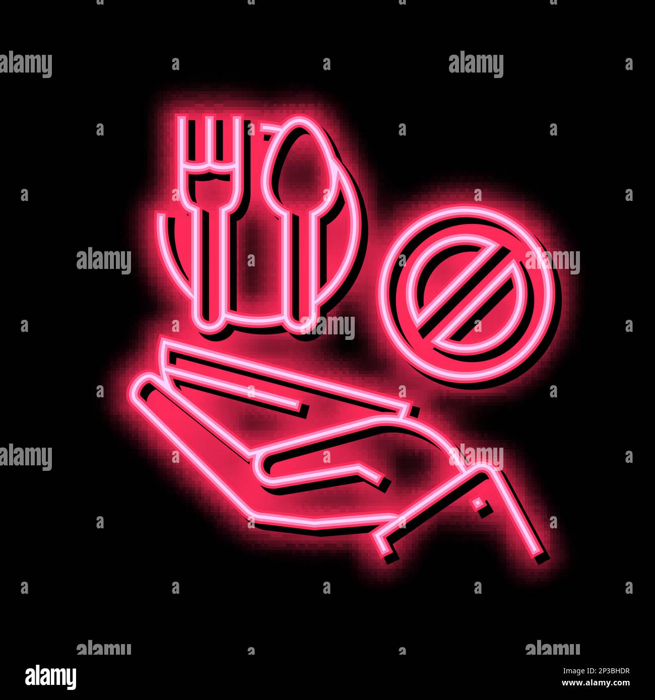 hungry poverty problem neon glow icon illustration Stock Vector Image ...