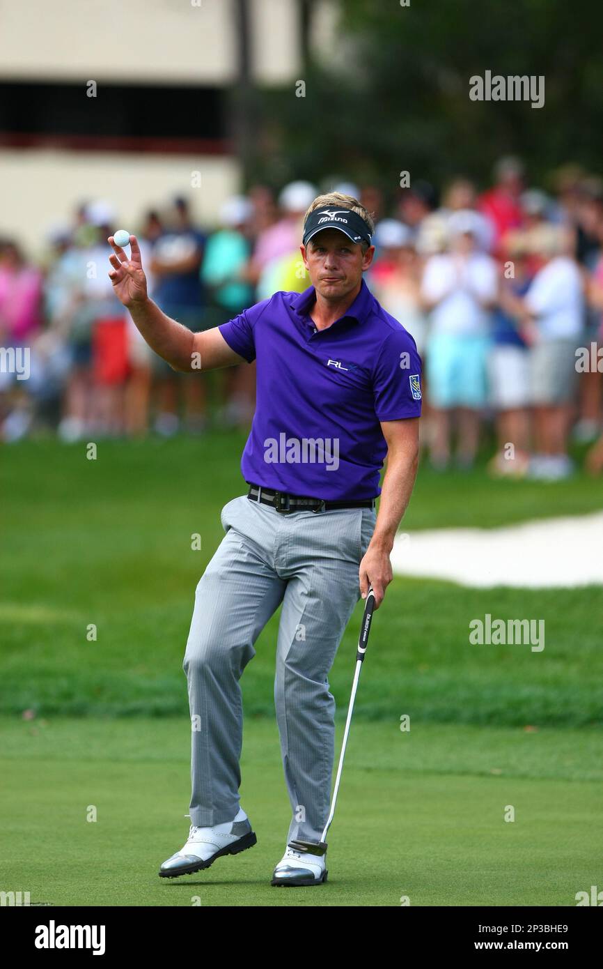 March 14 2015: Luke Donald holes out on the first hole in the third ...