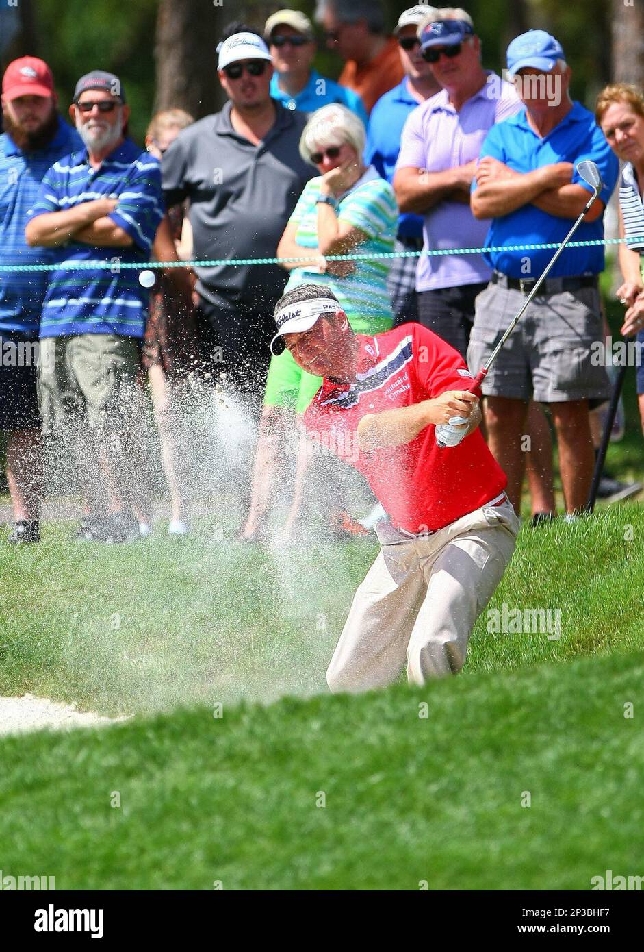 March 14 2015: Jason Bohn comes out of the sand in the third round of ...