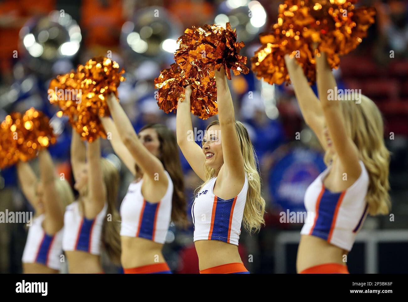 13 March 2015: Boise State Broncos cheerleaders perform during the ...