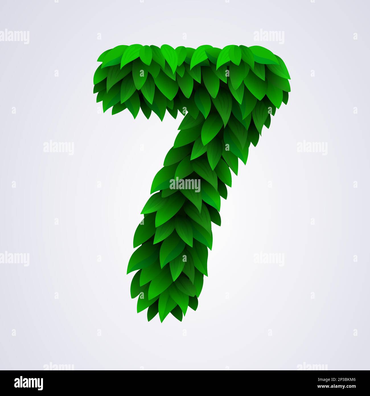 Number 7 made of green leaves. Vector illustration Stock Vector Image & Art - Alamy