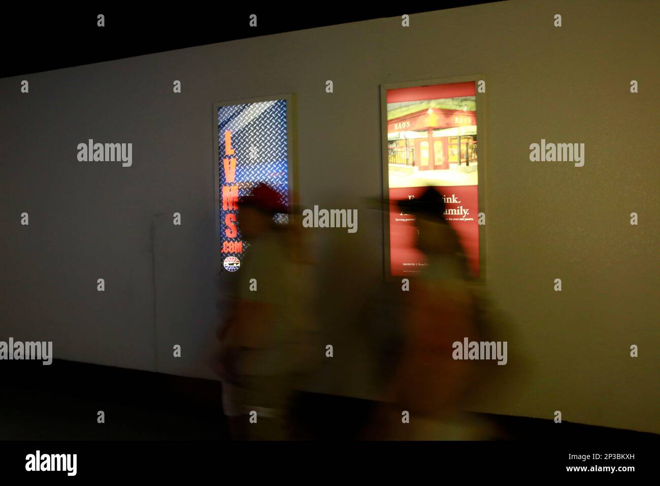 March 07 2015: Advertising on the walls in the infield tunnel before ...