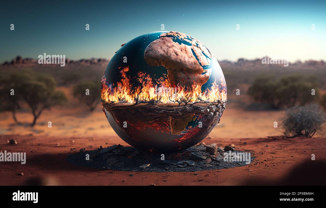 Planet earth in flames hi-res stock photography and images - Alamy