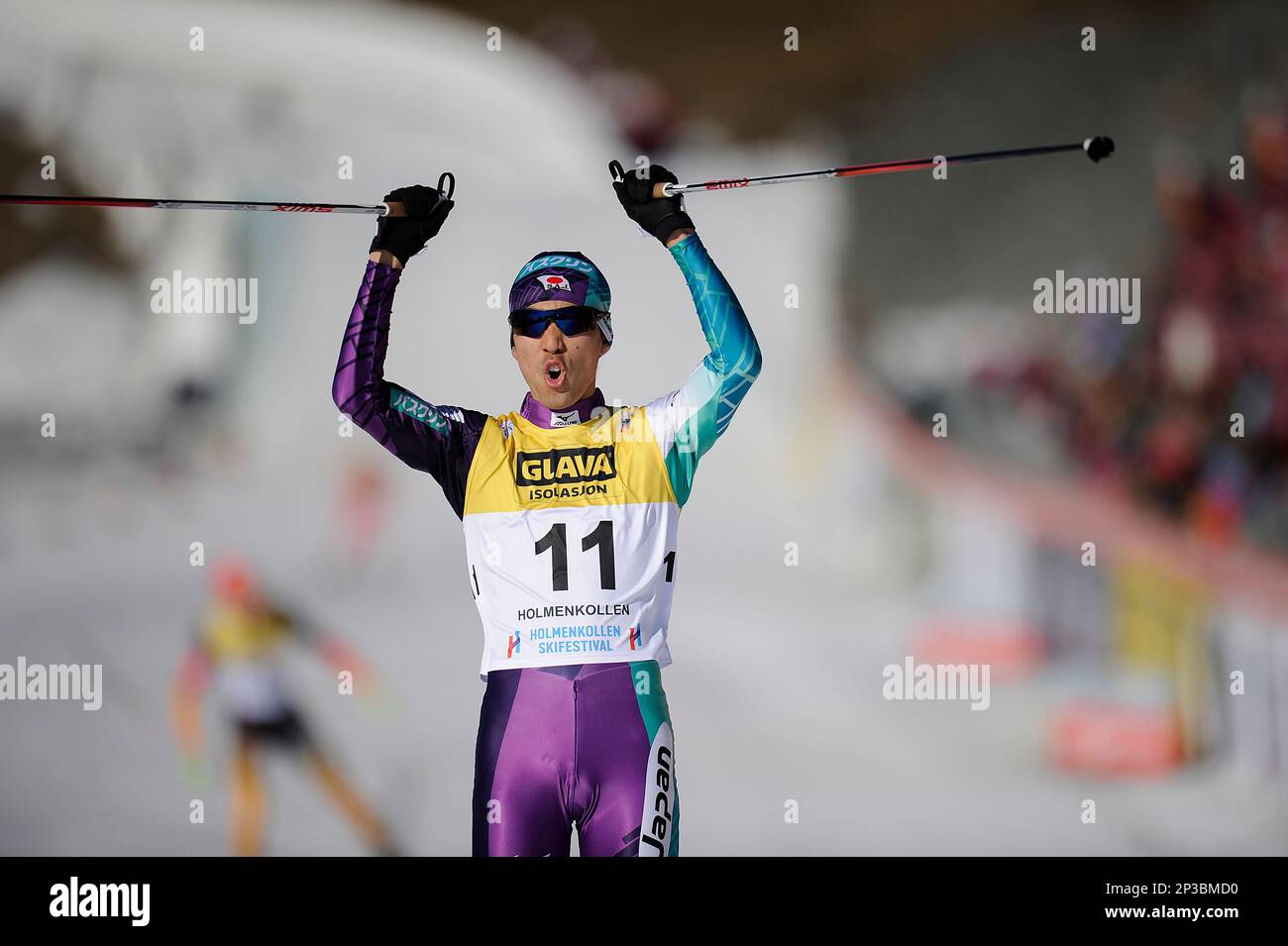 Akito Watabe, Japan, crosses the finish line to win the final World Cup ...