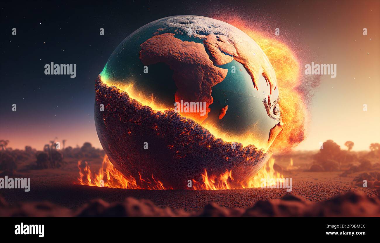 Planet earth in flames hi-res stock photography and images - Alamy
