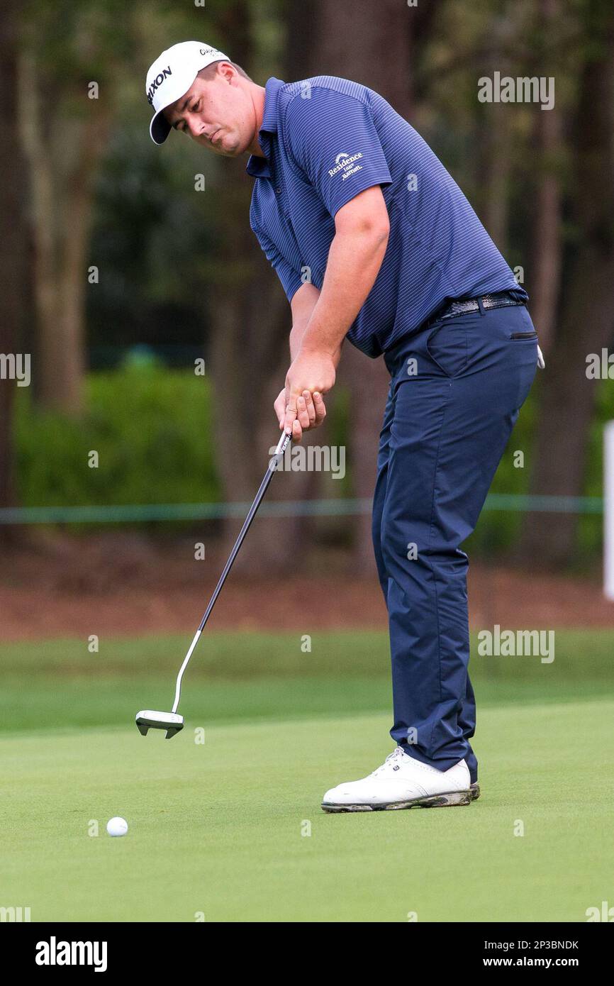 3/13/2015 - Palm Harbor FL, USA - Michael Putnam putts on the 13th hole ...