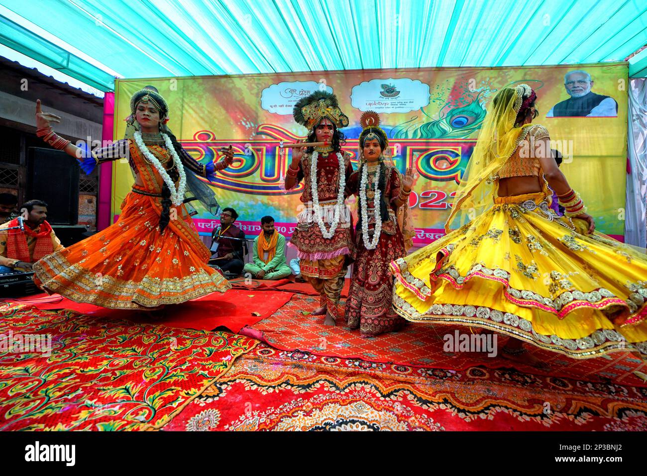 Mathura, India. 04th Mar, 2023. Indian devotees dressed as Lord Krishna ...